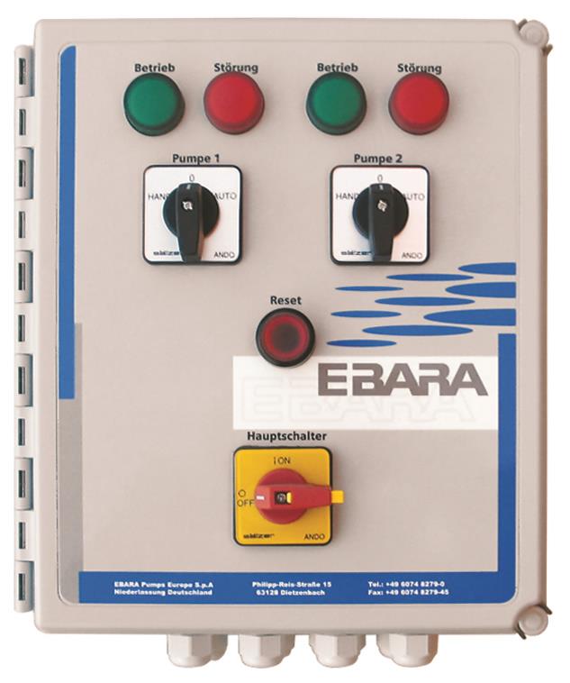 Twin Pump Control Panel EBARA ECONTROL COMFORT 230V/II | 4.0A-6.3A ...
