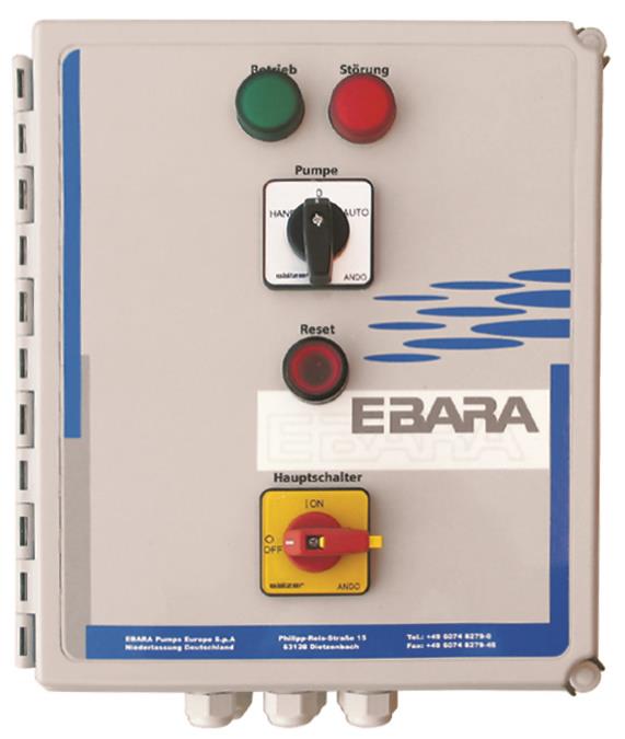 Pump Control Panel EBARA ECONTROL COMFORT 400V/I for 1 Pump | 1.6A-2.5A ...